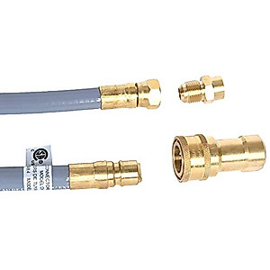GasSaf 24 Feet 1/2" ID Natural Gas Hose with Quick Connect/Disconnect Hose Assembly with 3/8" Female Flare by 1/2" Male Flare Adapter for NG/LPG Appliance
