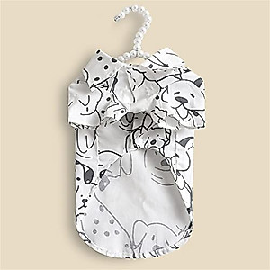 HOUKAI Printed Pet Clothes Shirts Pet Supplies Dog Clothes Beach Style Summer Dog Shirts (Color : D, Size : Scode)