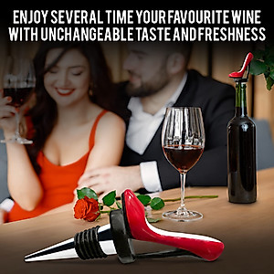 Trovety High Heel Wine Stopper Custom - Cute Red Shoe Elegant High Heels Cork for Women, Bachelorette Party Decor - Decorative Stainless Steel Beverage Topper - Reusable Champagne Bottle Plugs