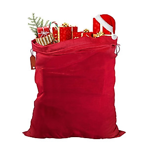 HRX Package Big Velvet Santa Bag, 31x28 Inch Super Soft Drawstring Christmas Gift Bag, Large Christmas Bags Cloth Sack for Presents