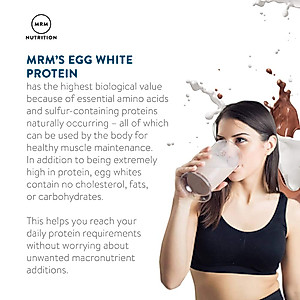 MRM Nutrition Egg White Protein | Vanilla Flavored | 23g Fat-Free Protein | with Digestive enzymes | Highest Biological Value | Clinically Tested | 20 Servings