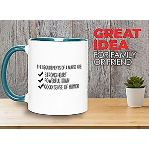 Bubble Hugs Nurse 2Tone Green Mug 11oz - The Requirements - Labor Clinical Certified Nursing Assistant Surgical Emergency Oncology Practitioner