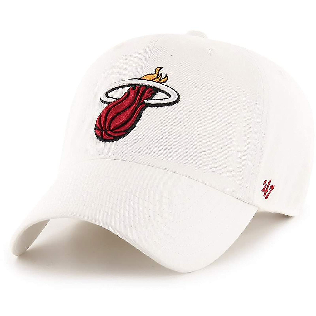 '47 Miami Heat Clean Up Adjustable Strapback White Hat