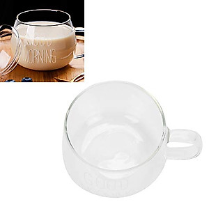 MIGONG Glass Mugs, 3.1X4.3in Borosilicate Glass for Milk Tea Coffee Cocktails and Home Coffee Shop Glass Mugs, with Handle for Homes Coffee Shops Tea Cups