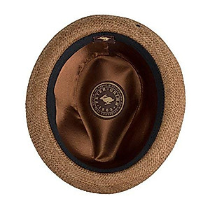 Peter Grimm Men's Standard Depp Natural Straw Fedora, Brown, XX-Large