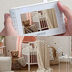 BLACK+DECKER 4.3" Digital Video Baby Monitor with Pan-Tilt-Zoom Camera, Infrared Smooth Video & Motorized Pan/Tilt, Auto Night Vision, and Room Temperature Monitoring, Smooth Motion, Two Way Talk