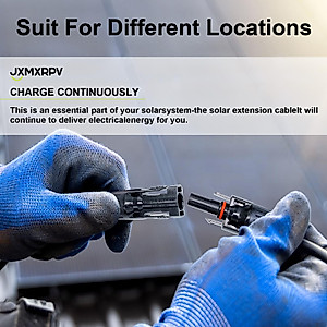 JXMXRPV Solar Charge Controller Extension Cable 20 Ft 10AWG (6mm²) with Female and Male Connector, Weatherproof Solar Panel Extension Cable Wire Adapter Kit for Home Boat RV Solar Panels (20FT 10AWG)