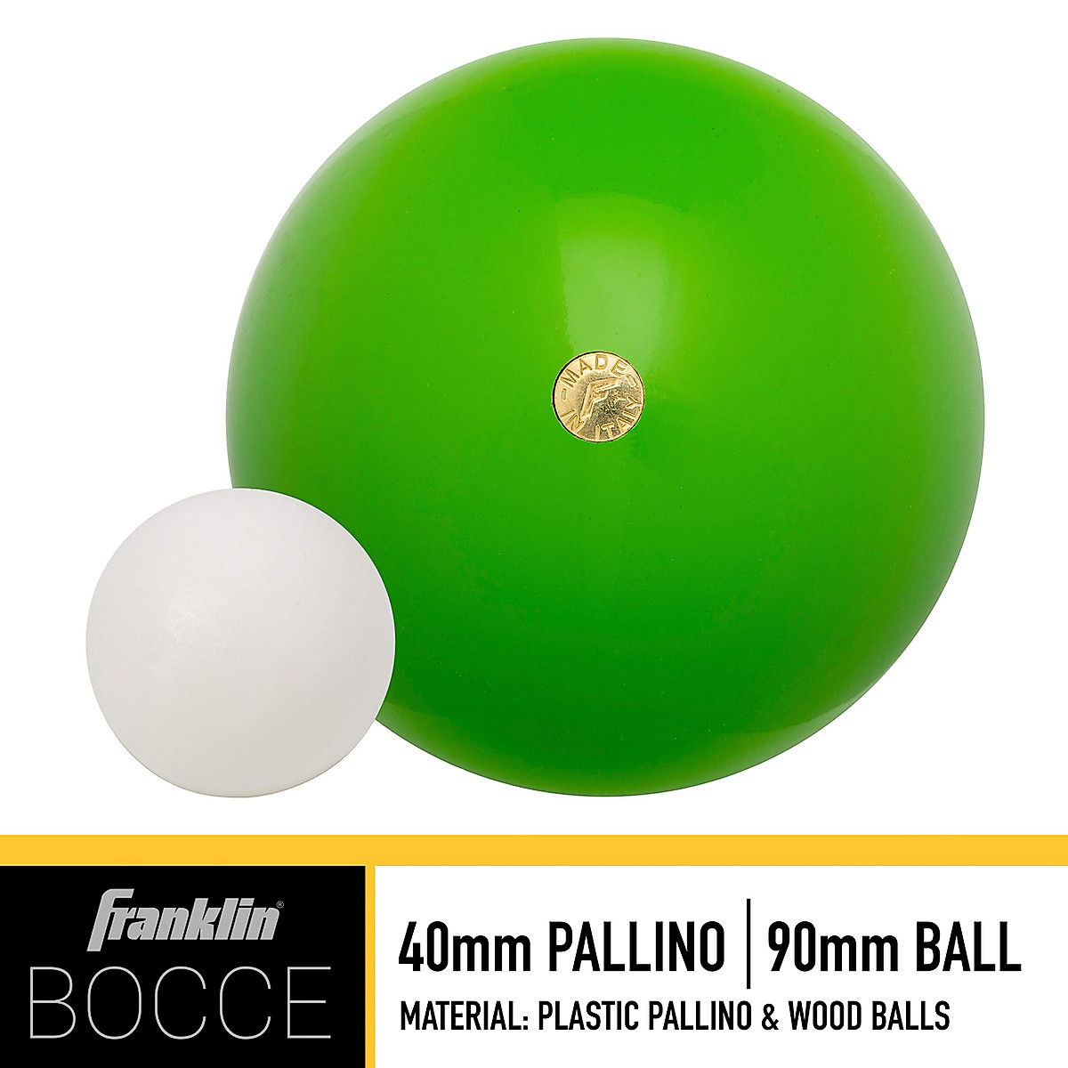 Franklin Sports 90mm Bocce Ball Set — 8 Wooden Bocce Balls and 1 Pallino — Beach, Backyard Lawn or Outdoor Party Game - Made in Italy