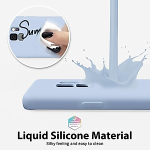 oakxco for Samsung Galaxy S9 Phone Case Liquid Silicone, Cute Thin Slim Soft Rubber TPU Plain Smooth Gel Cover for Women Girl Aesthetic, Matte Solid Protective & Shockproof, Aqua Sky Baby Light Blue