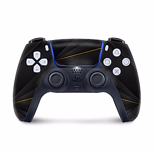 TACKY DESIGN PS5 Skin Black Skin for Playstation 5 skin Console and 2 controller skin, PS5 cover Vinyl 3M Decal Stickers Full wrap Cover (Disk Edition)