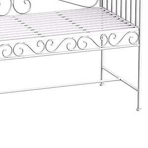 Outsunny 43" Cast Iron Antique Outdoor Patio Garden Bench Seat - Cream White