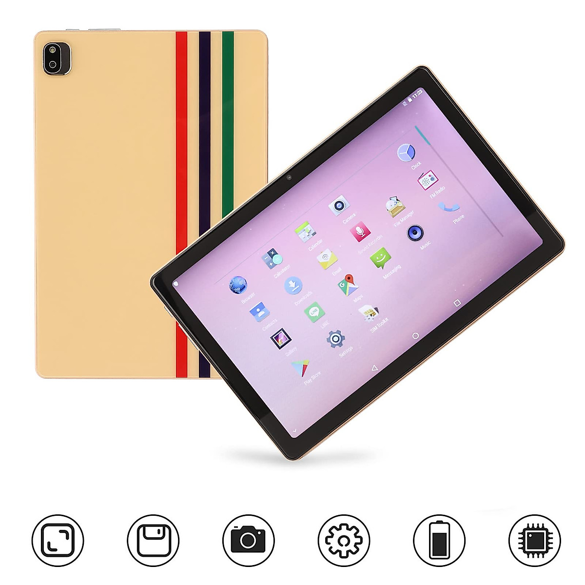 4G LTE Tablet, Reading Tablet US Plug 100-240V 6000mAh Battery 6GB RAM 128GB ROM Dual Card Gaming Slots (US Plug)