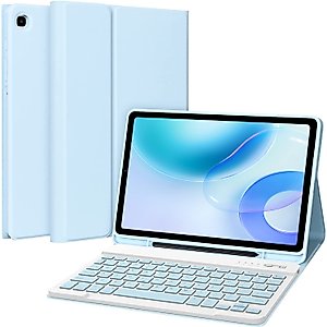Keyboard Case for Samsung Galaxy Tab S6 Lite 10.4'' 2022/2020 Model (SM-P610/P613/P615/P619) Slim Lightweight Stand Cover with S Pen Holder Detachable Wireless Bluetooth Keyboard (Blue)