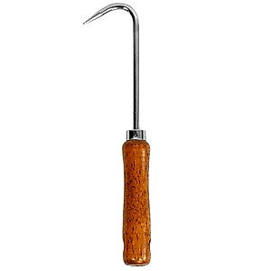 Root Hook Japanese Garden Tool for Loosing Soil, Heavy Duty Japanese Steel, Root Pick Tool for Repotting Bonsai and Transplanting Flower, Made in Japan, Silver