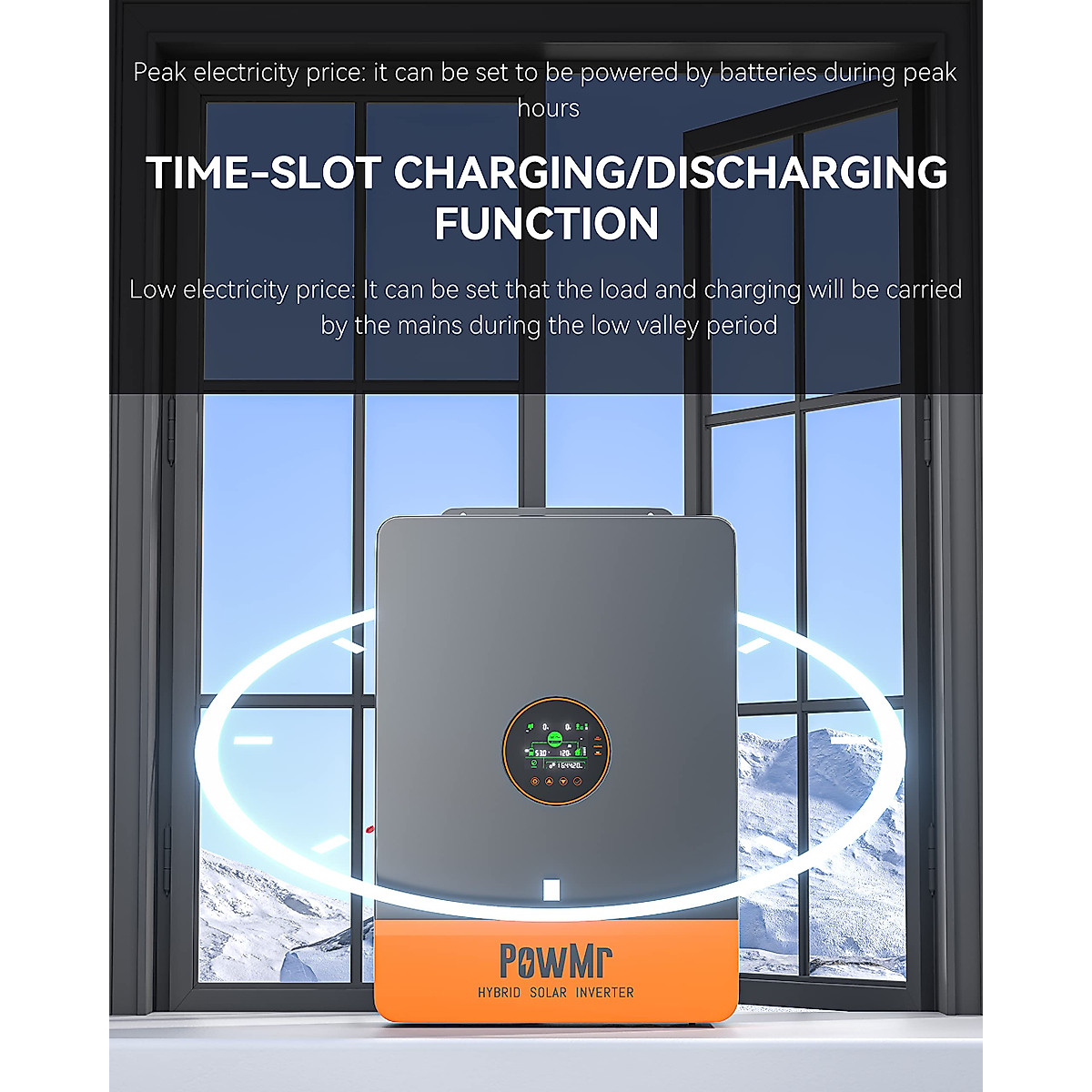 PowMr 10000W Single Split Phase Solar Inverter 48V DC to 100V AC~240V AC, 10KW Off-Grid Pure Sine Wave Hybrid Inverter with 200Amp MPPT Charge Controller, Work with 48V Lead Acid and Lithium Battery