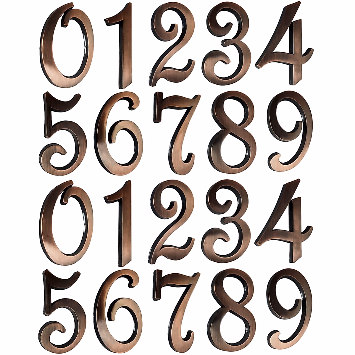 Waterproof House Mailbox Numbers 3 Inch Door Number Address Sign Stickers for Apartment Hotel Office Home Yard Outside or Business Decoration Project. (Copper)