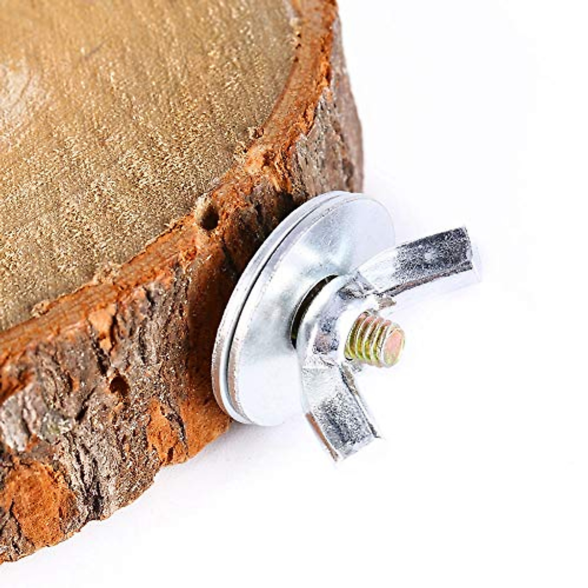 Yosoo Health Gear Bird Perch Stand Platform Toy Round Wooden Springboard, Wood Playground Paw Grinding Toys Pet Bird Cage Chew Toy for Small Animals Hamster, Mice, Chinchilla,