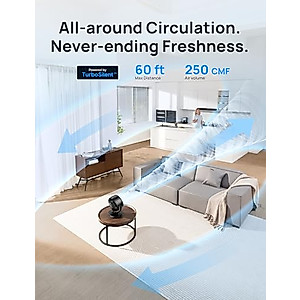 Dreo Fan for Bedroom, Desk Air Circulator Fan with Remote, 11 Inch Table Fans for Whole Room, 60ft Powerful Airflow, 120° Vertical Manual +90° Oscillating Fan, 4 Speeds, 8H Timer, Quiet Fan, Home