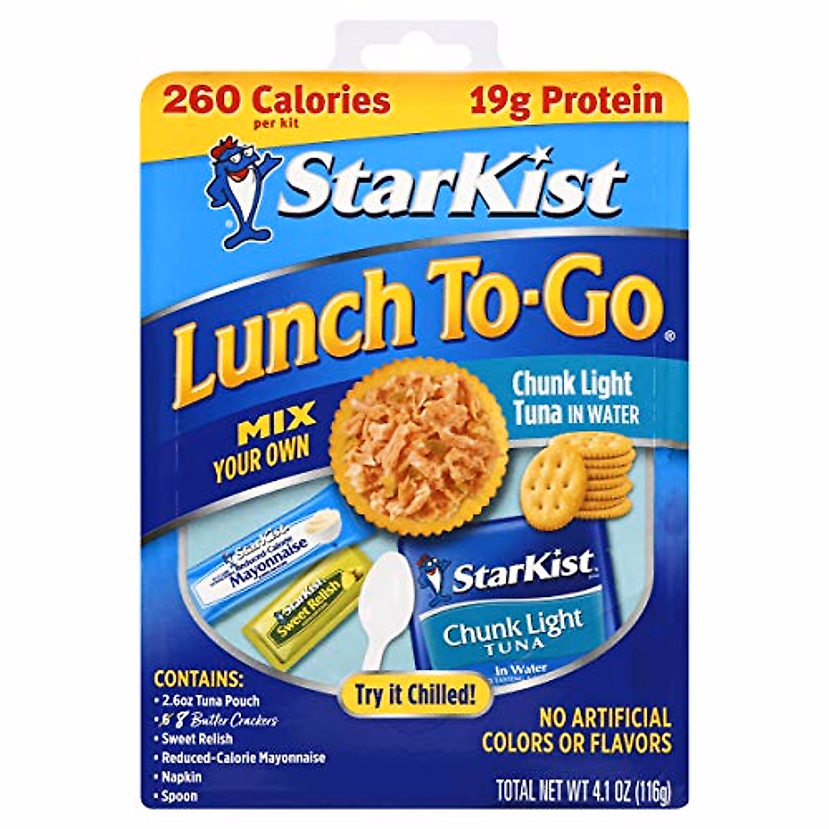 StarKist Lunch To-Go Chunk Light Mix Your Own Tuna Salad, 4.1 Ounce Kit, 12 Pack