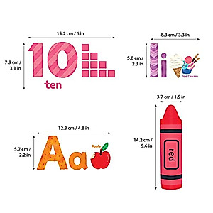 DECOWALL DS-8044 Animal Alphabet Numbers Colour Decals Stickers Kids Peel and Stick Removable for Room décor Letters ABC Classroom playroom Decorations Educational Bedroom Nursery