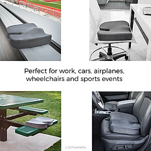 Linenspa Orthopedic Gel Foam Seat Cushion - Tailbone/Coccyx Comfort - Support for All-Day Sitting and Back Pain Relief grey 18" x 14"