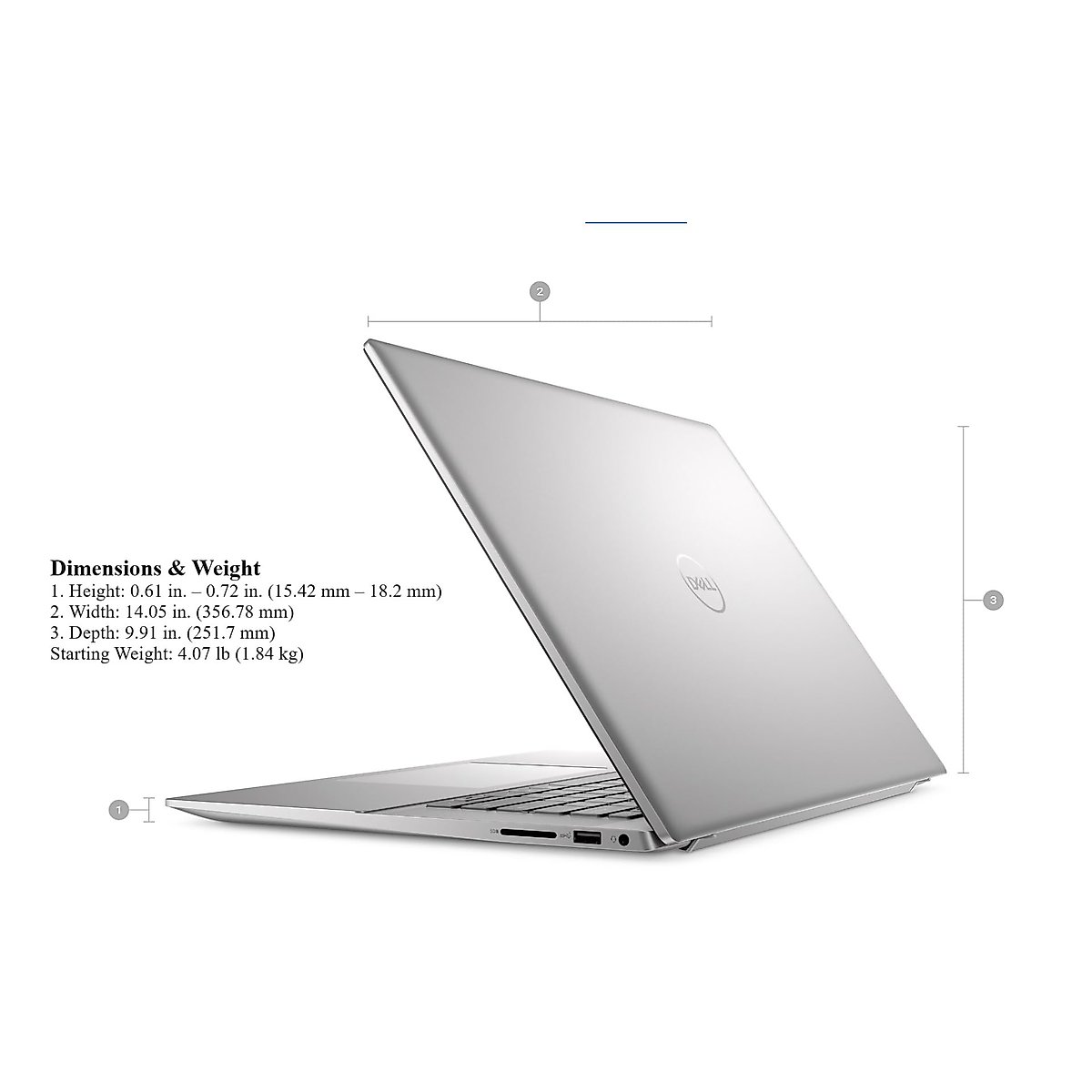 Dell 2023 Inspiron 16 5635 Business Laptop FHD+ 16" Display, AMD Ryzen 7 7730U Processor, 16GB LPDDR4x RAM, 1TB SSD, AMD Radeon Graphics, Backlit Keyboard, Type-C, Windows 11 Pro, Platinum Silver