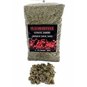 Gas Fireplace Logs ~ Glowing Ember's ~ Premium Rock Wool ~ 3 1/2 Ounces ~ Convenient Storage Hanging Hole ~ Vented Natural Gas Or Liquid Propane Fuels Friendly