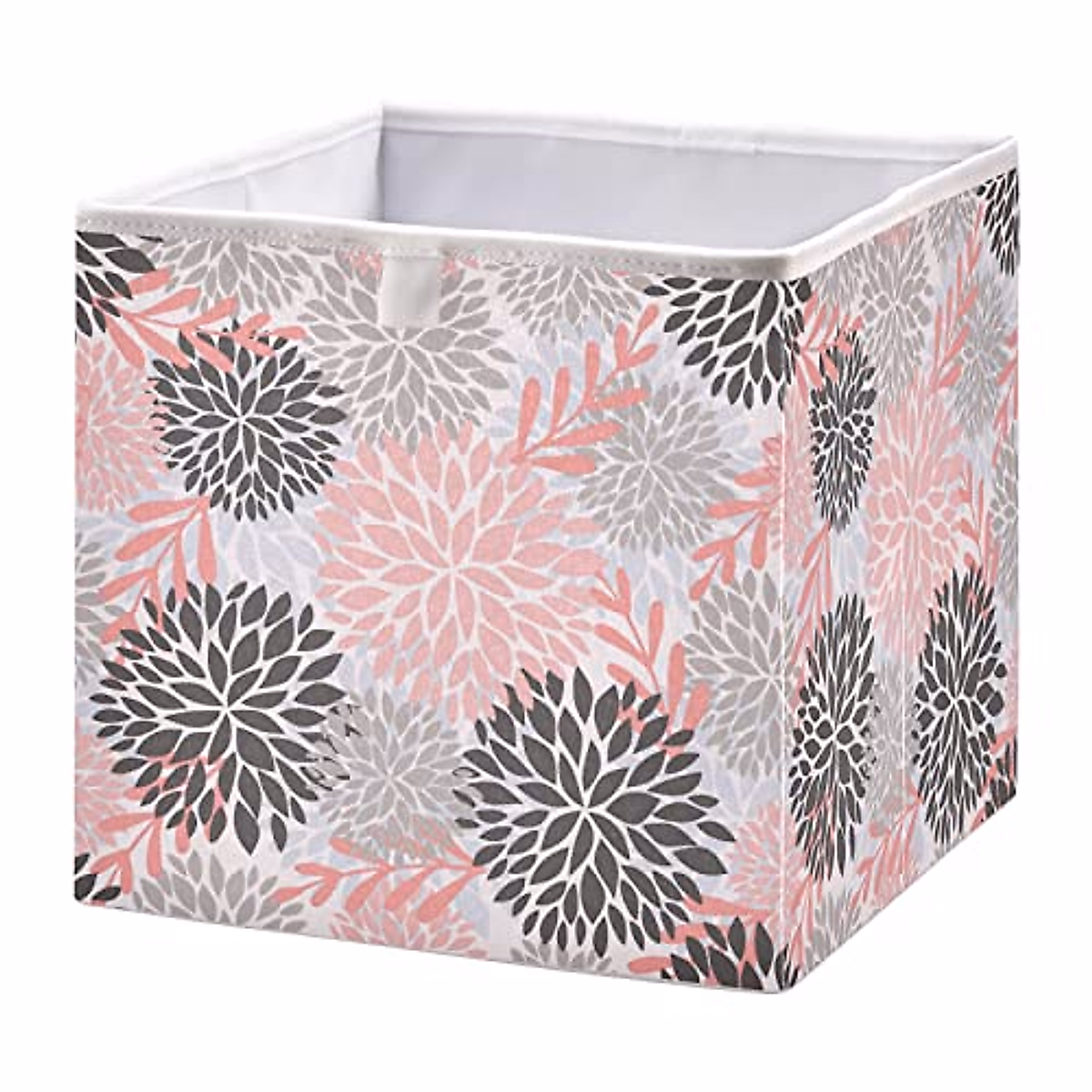 xigua Dahlia Flower Rectangle Storage Bin Large Collapsible Storage Box Canvas Storage Basket for Home,Office,Books,Nursery,Kid's Toys,Closet