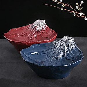 High End Sashimi Plate, 15.4 inch Japanese Style Fuji Mountain Style Dry Ice Creative Tableware High End Hotel Hotpot Restaurant Seafood Platter Salmon Sushi Plate