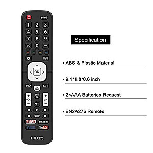 Gvirtue Replacement EN2A27S Remote Control Fit for Sharp LCD HDTV 4K Ultra LED Smart TV LC-40N5000U LC-43N5000U LC-50N5000U LC-50N6000U LC-50N7000U LC-55N620CU LC-65N9000U LC-75N6200U LC-75N8000U