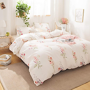 Merryword White Blue Bedding Blue Butterfly Duvet Cover Set Blue Red Butterflies and Dragonfly Printed Design White Boys Girls Bedding Sets Twin 1 Duvet Cover 1 Pillowcase (Twin, Blue Butterfly)