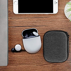 Geekria Shield Headphones Case Compatible with Google Pixel Buds 2 True Wireless Earbuds Case, Replacement Hard Shell Travel Carrying Bag with Cable Storage (Grey)