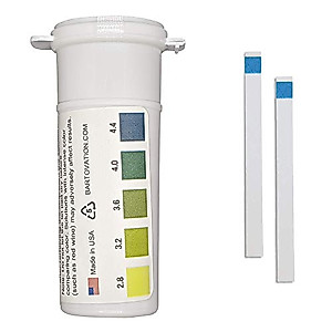 pH Test Strips for Wine Making, Homebrew, Acidity, 2.8 to 4.4 pH [Vial of 100 Plastic Strips]