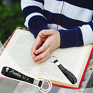 Sureio 24 Pcs Christian Bible Keychains with Scripture Inspirational Religious Keychains Verses Church Gift(Dark Colors)