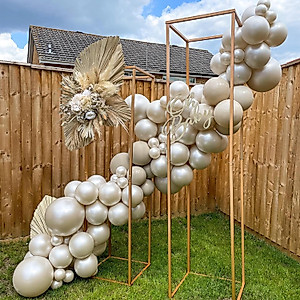 Pearl White Double-Stuffed Balloons Different Sizes 74Pcs 5/10/12/18 inch White Sand Pearl Ivory Boho Neutral Balloon Arch Garland kit for Wedding Bridal Baby Shower Birthday Anniversary Decorations
