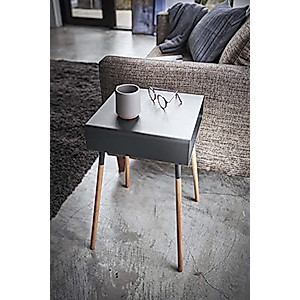 Yamazaki Storage Home | Steel + Wood | Tall | End + Side Tables, Black