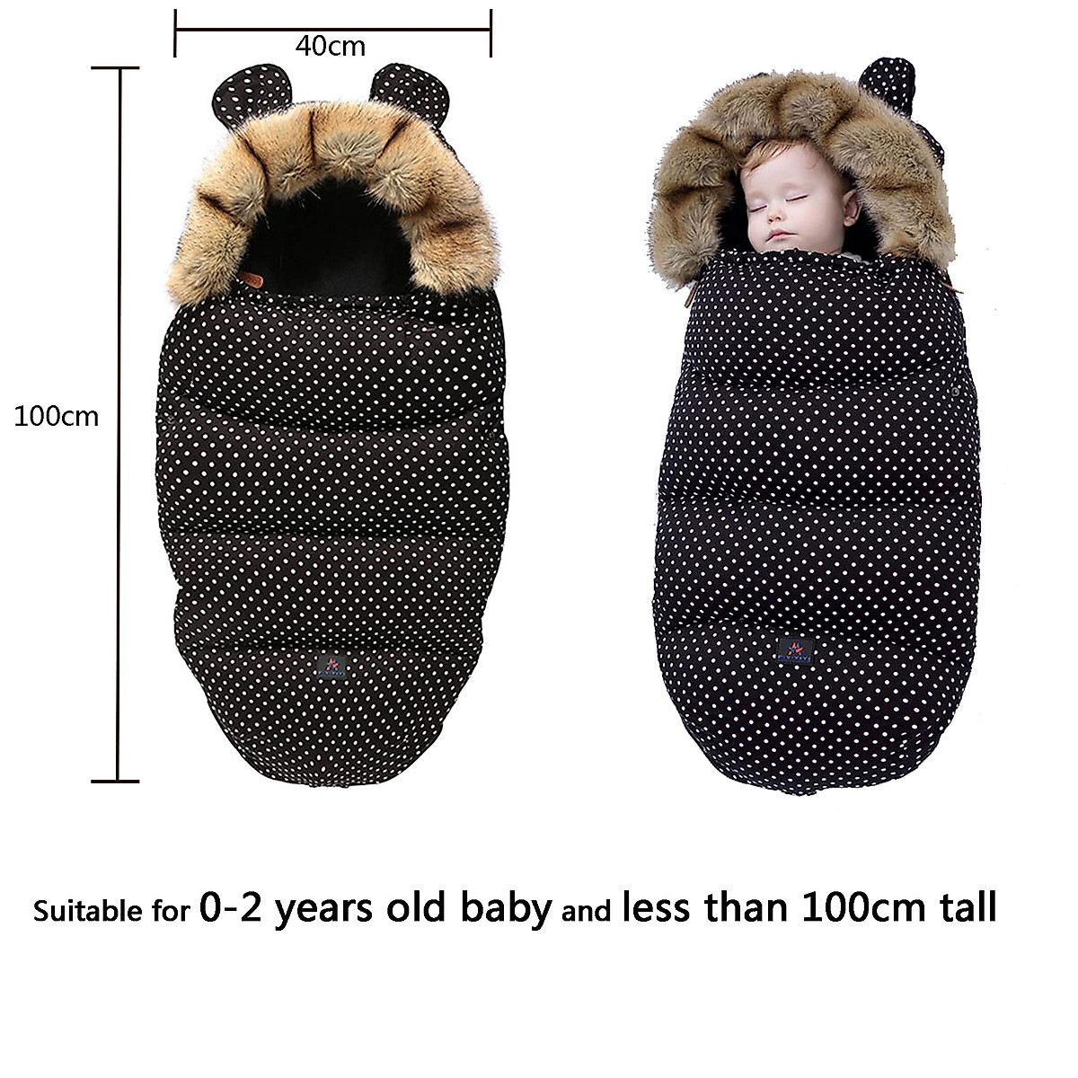 Baby Sleeping Bag Winter Keep Warm Stroller Bunting Bags for 0-3Y Old Universal Footmuff Outdoor Thick Infant Blanket (Blue), N/C FYSD-18-1129