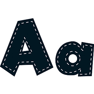 Teacher Created Resources Black Stitch 4" Fun Font Letters (TCR75150)