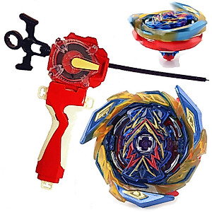 Combat Gyro LR Sparking Launcher Grip Starter Set Bey Burst Evolution Blades God Bey Super King Booster B-163 Brave Valkyrie.Ev' 2A Attack Gyro Bay Gaming Tops Spinning Toys Gift for Boys Kids