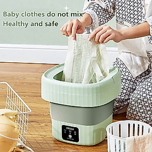 Portable Washing Machine, Mini Foldable Washer and Spin Dryer Small Foldable Bucket Washer, Suitable for Apartment Dorm,Travelling，Best Gift Choice (PINK-2)