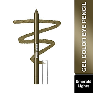 MAYBELLINE New York Tattoo Studio Long-Lasting Sharpenable Eyeliner Pencil, Glide on Smooth Gel Pigments with 36 Hour Wear, Waterproof Emerald Lights 0.04 oz