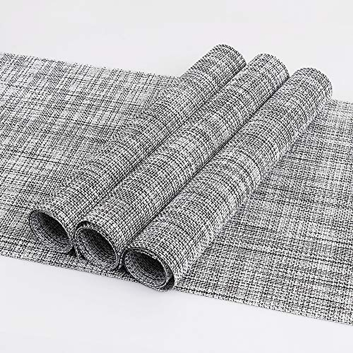 homEdge PVC Placemat, 4 PCS of Non-Slip Place Mats, Washable Vinyl Placemats, Set of 4 – Gray