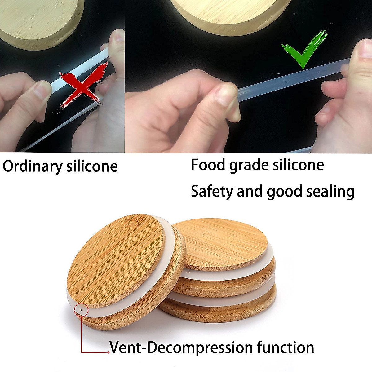 UNIQUE PR Pyrex Glass Food Storage Containers - Bamboo Lids for Airtight Pantry Organization for Kitchen, Set of 5,Organizing Spice Flour Coffee Bean, Flour & Spaghetti