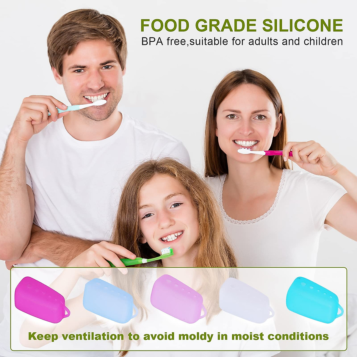 Travel Toothbrush Case, Breathable Toothbrush Travel Containers, Portable Protective Toothbrush Holder Case for Travel, Camping, School, Home, Gym, Vacation (13 Packs)