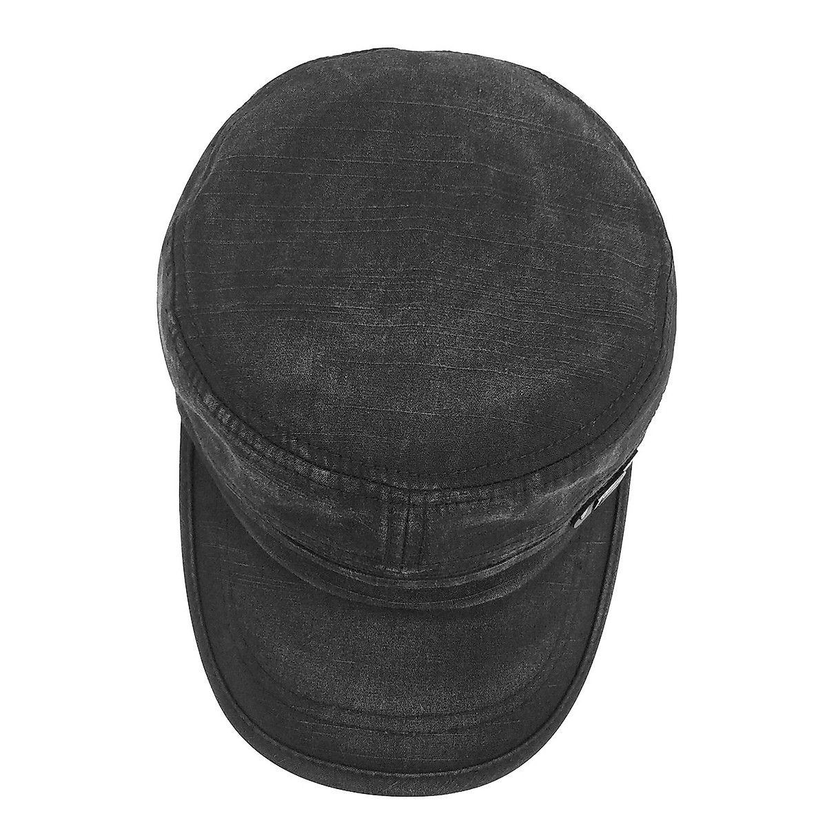 Glamorstar Unisex Cadet Army Cap Washed Cotton Military Corps Hat Flat Top Cap Black,One Size