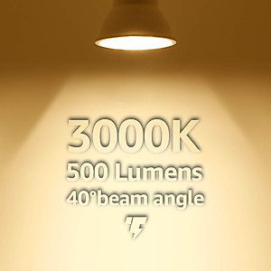 TORCHSTAR PAR16 LED Bulb, 500LM 6.5W 50W Equivalent, Dimmable Spot Light, 40° Beam Angle, UL & Energy Star Listed Track Spotlight, 3000K Warm White, E26 Medium Base, Damp Rated, Pack of 6