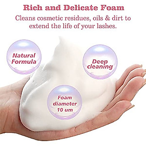 Mererke_Pretty Eyelash Extension Cleanser, Lash Shampoo for Lash Extensions, Lash Cleanser for Extensions, Paraben & Sulfate Free lash shampoo for Salon and Home Use 1.69 fl.oz