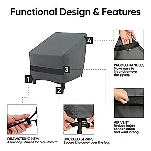 loriano Patio Furniture Covers 4 Piece, Outdoor Furniture Covers Waterproof, 600D Heavy Duty Lawn Patio Covers Set Grey-Black