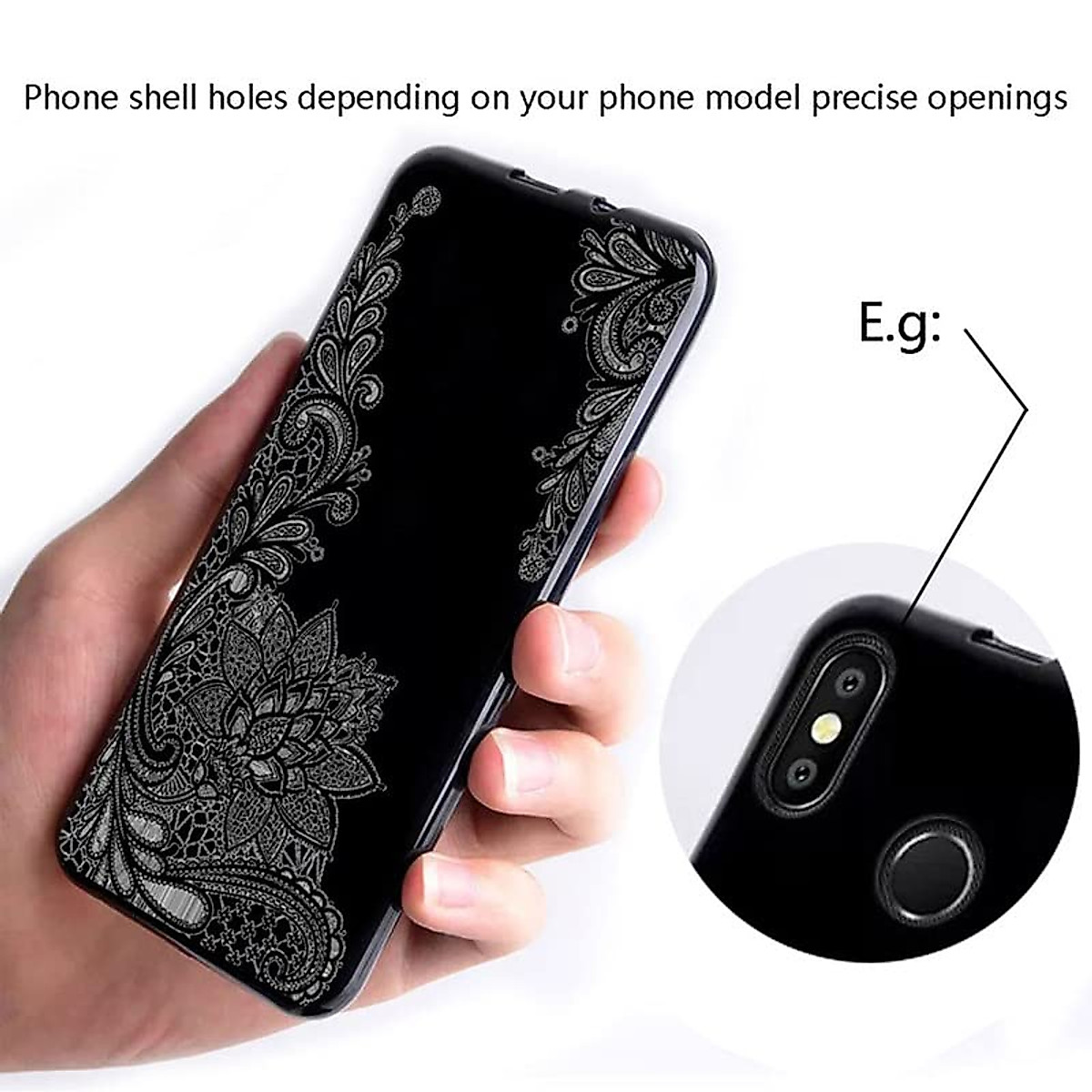 HGJTF Phone Case for Ulefone Armor X6 Pro (5.0") with 1 X Tempered Glass Screen Protector, Black Soft Silicone Anti-Drop Cover Flexible TPU Bumper Protective Case for Ulefone Armor X6 Pro - WM108