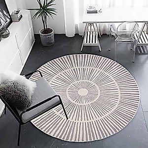 TEALP Round Area Rug 4Ft Circle Rugs Fluffy Bedroom Rug Ultra Soft Farmhouse Throw Rugs Living Room Rug Modern Aesthetic Rug Carpet for Bedroom Dorm Indoor Home Decor, 47.2" Grey